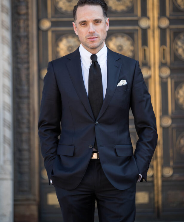 Dark Navy Blue Suit for Cocktail Attire | He Spoke Style