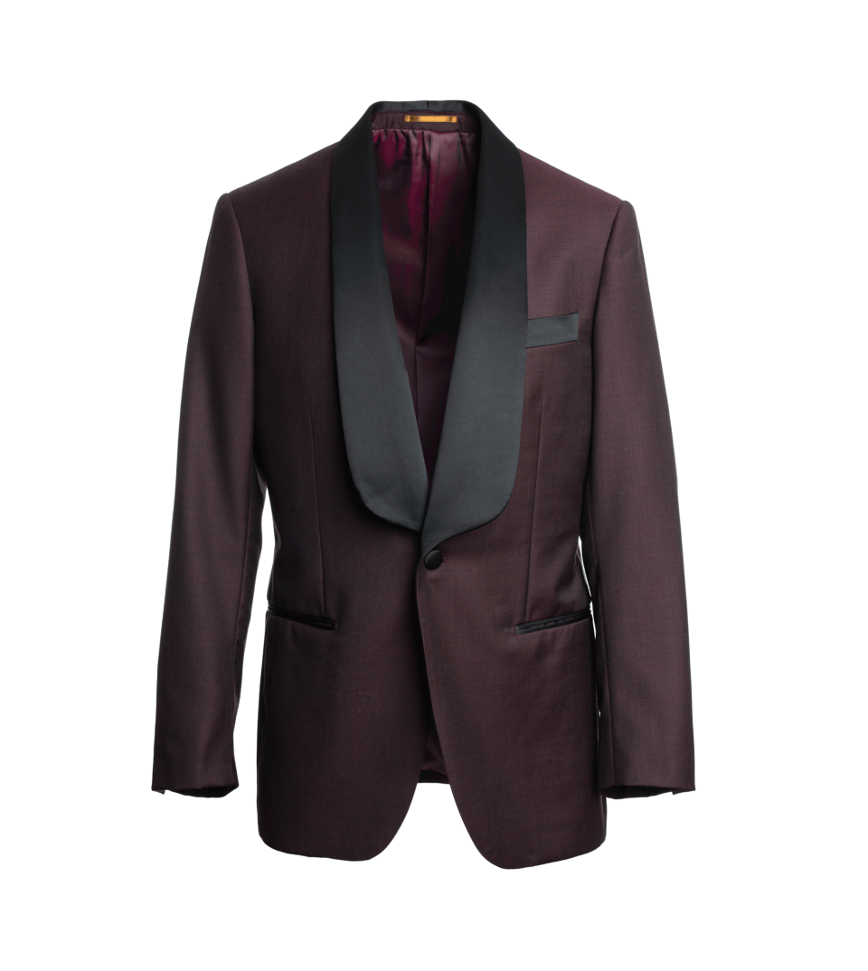 Burgundy Tuxedo Dinner Jacket | Custom-Tailored Sophistication