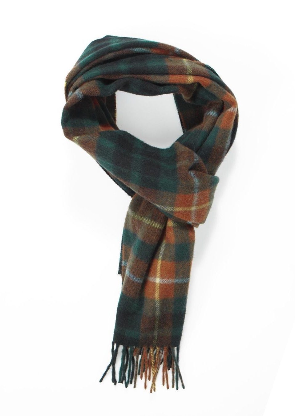 Crocket New Green Yellow Modern Tartan Cashmere Scarf - He Spoke Style Shop