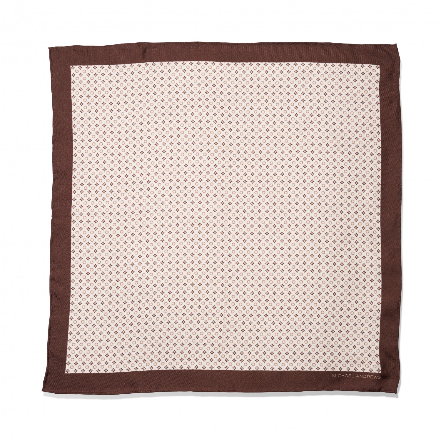 Brown, Tan & Ivory Geometric Pocket Square - He Spoke Style