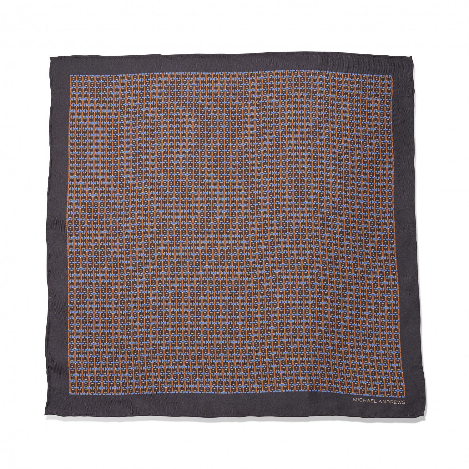 Grey, Gold, Blue & Yellow Horse Bit Pocket Square - He Spoke Style