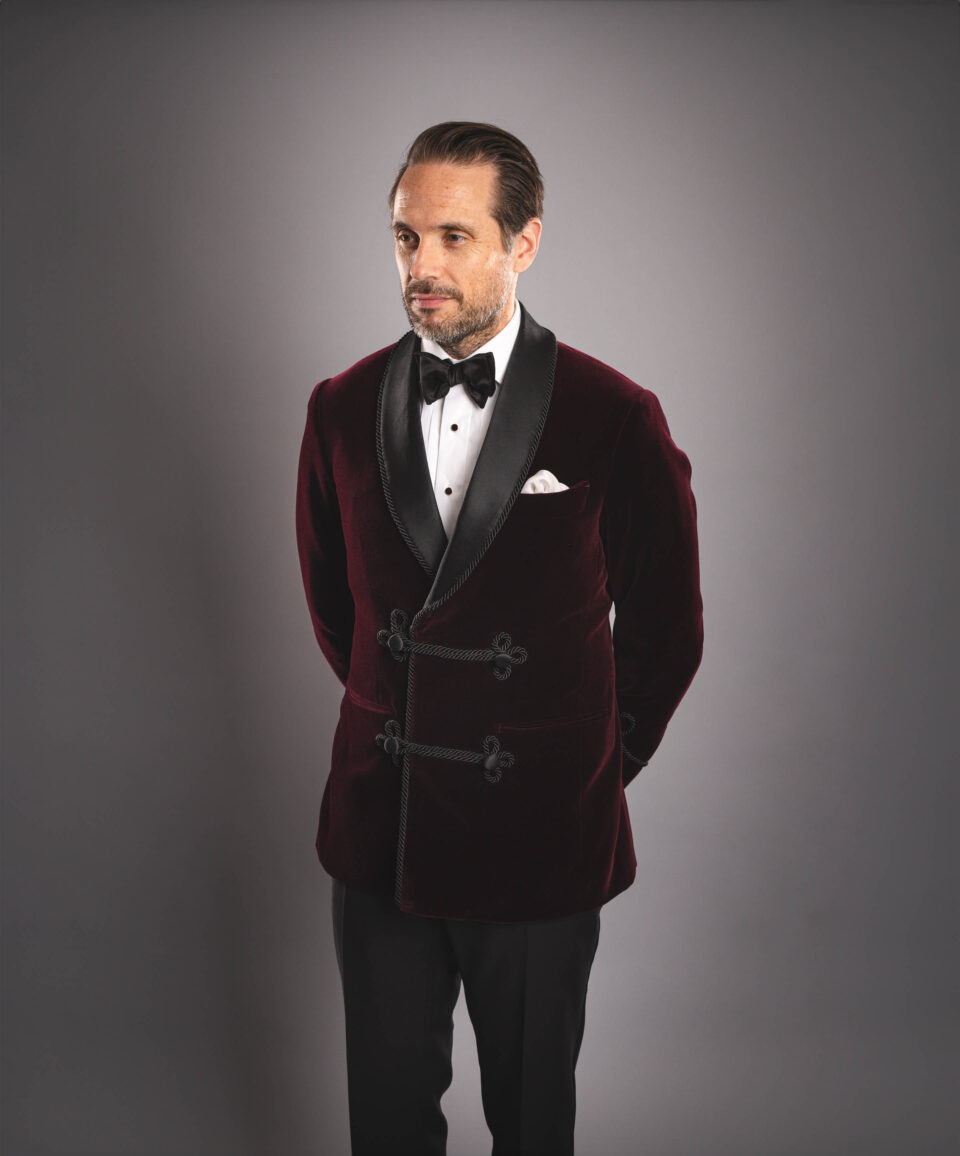 Burgundy Velvet Smoking Jacket | Made-to-Measure Luxury