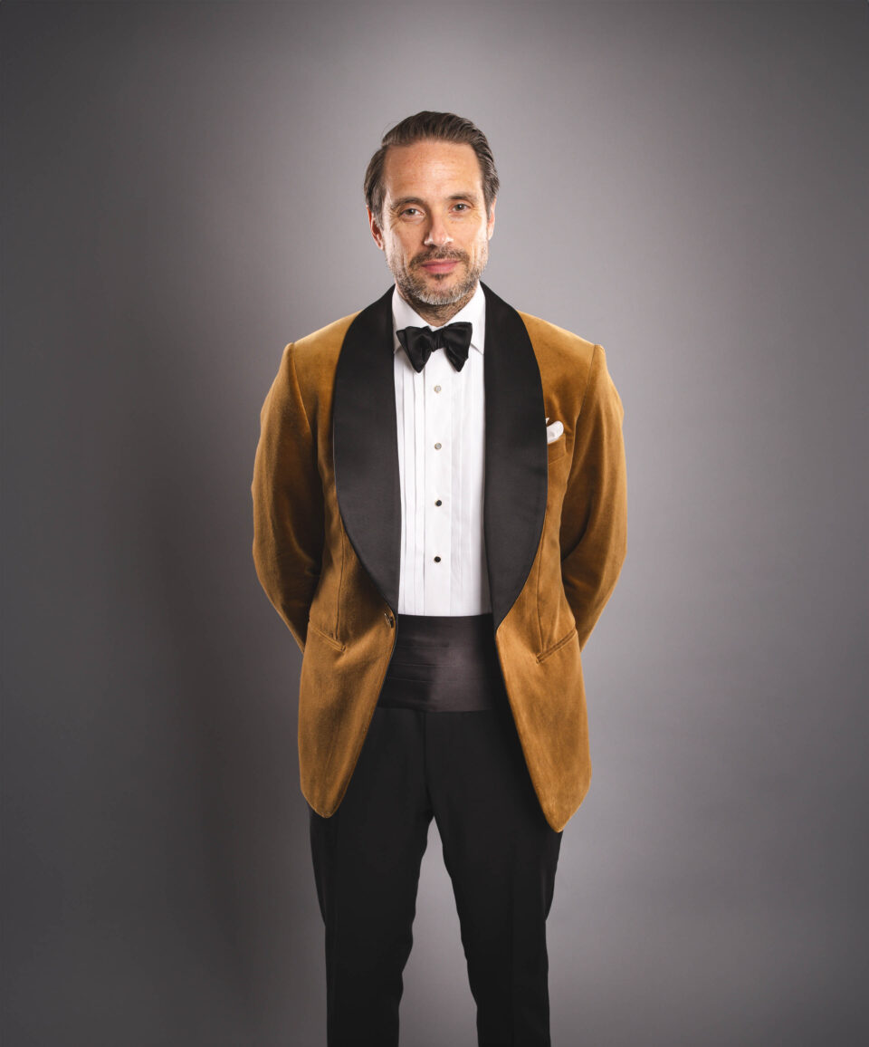 Golden Brown Velvet Dinner Jacket | Custom-Tailored Formalwear
