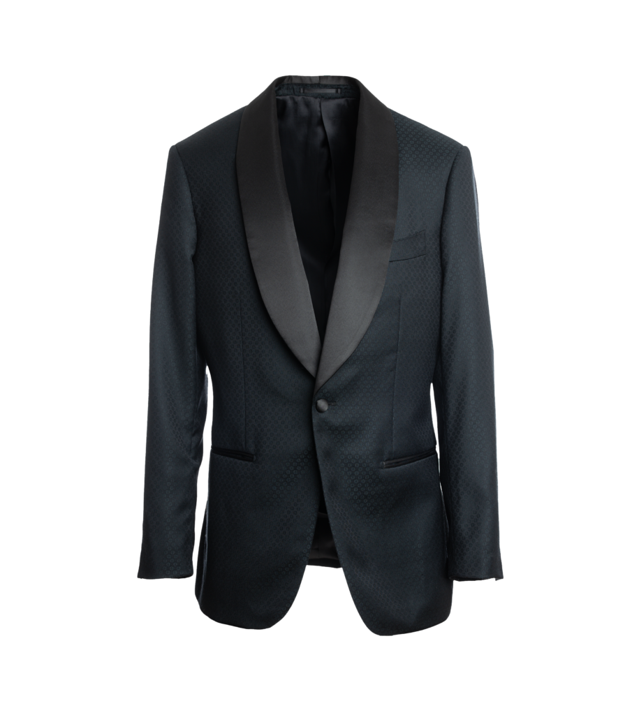 Dark Green Flower Pattern Dinner Jacket | Custom-Tailored