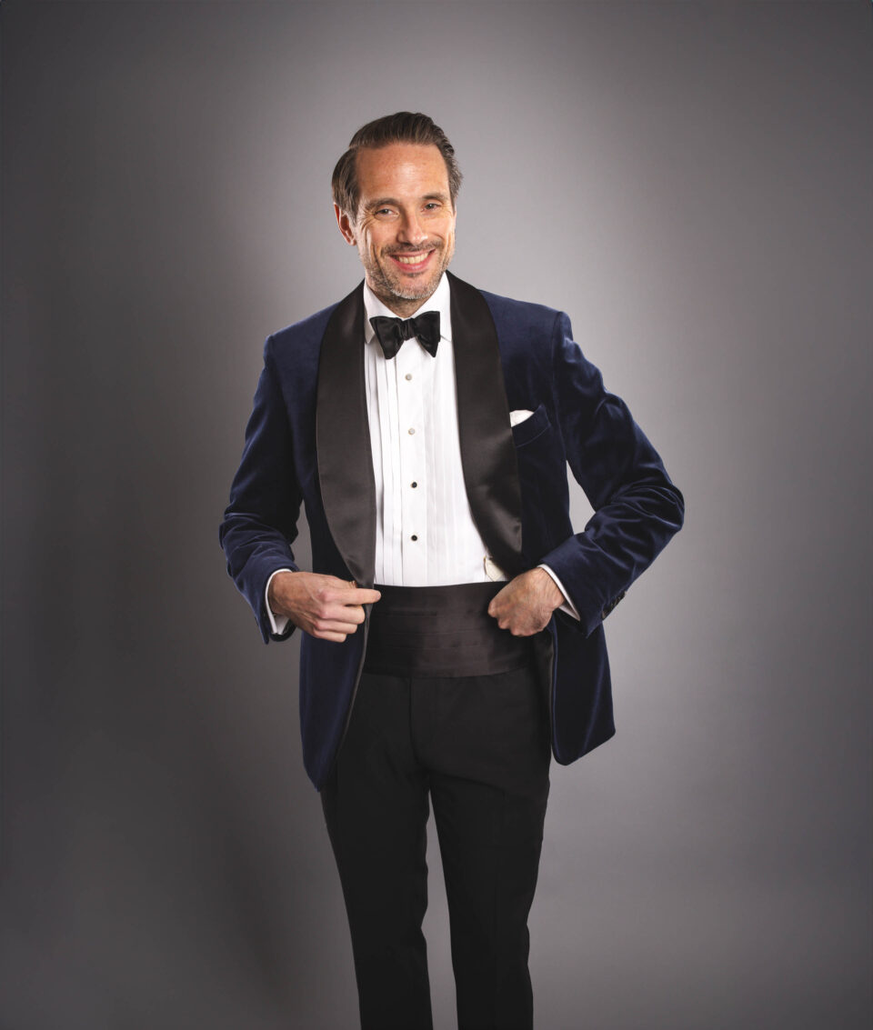 Navy Velvet Shawl Collar Dinner Jacket | Custom-Tailored