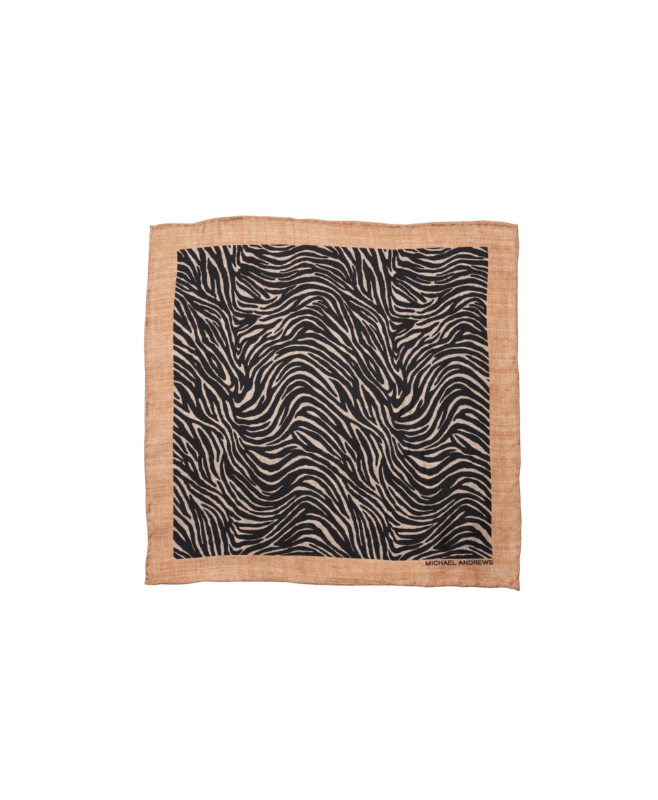Black & Ivory Zebra Print Pocket Square | He Spoke Style