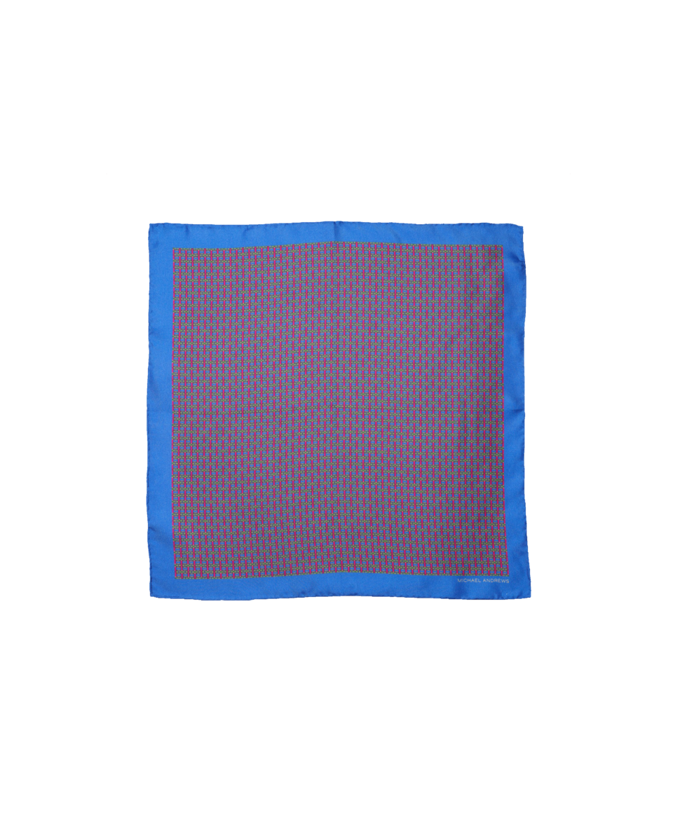 Blue, Pink, Yellow & Green Horse Bit Pocket Square | He Spoke Style