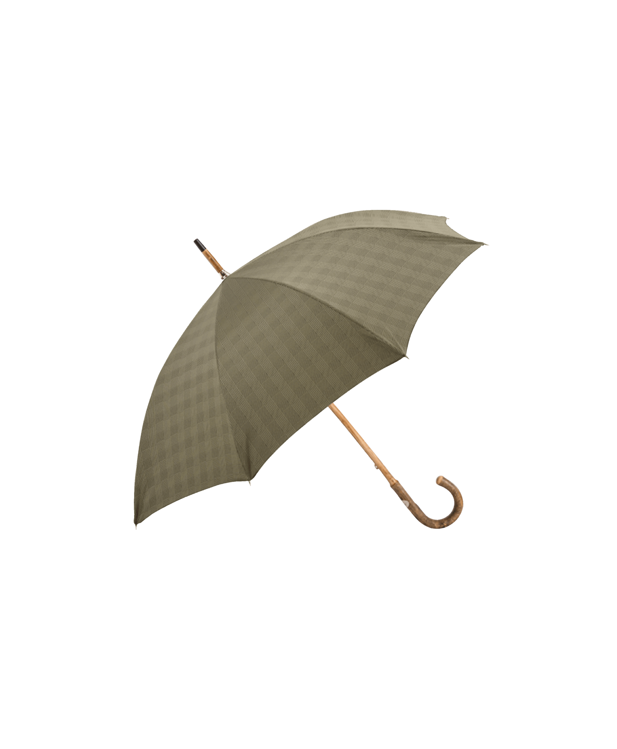 Brown Glen Check Umbrella With Solid Ash Shaft & Knob End | He Spoke Style