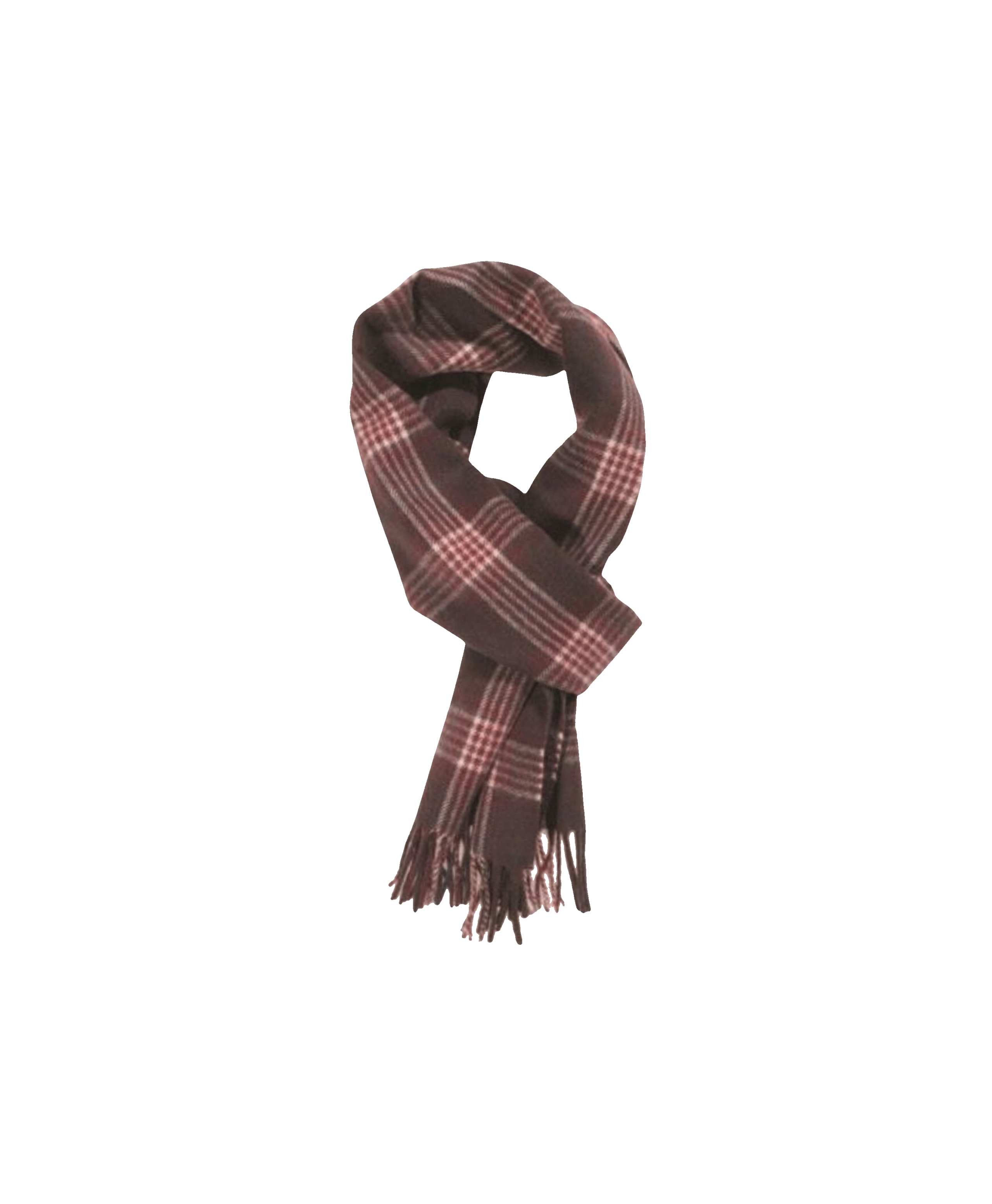 Claret Cream Navy House Check Cashmere Scarf | He Spoke Style