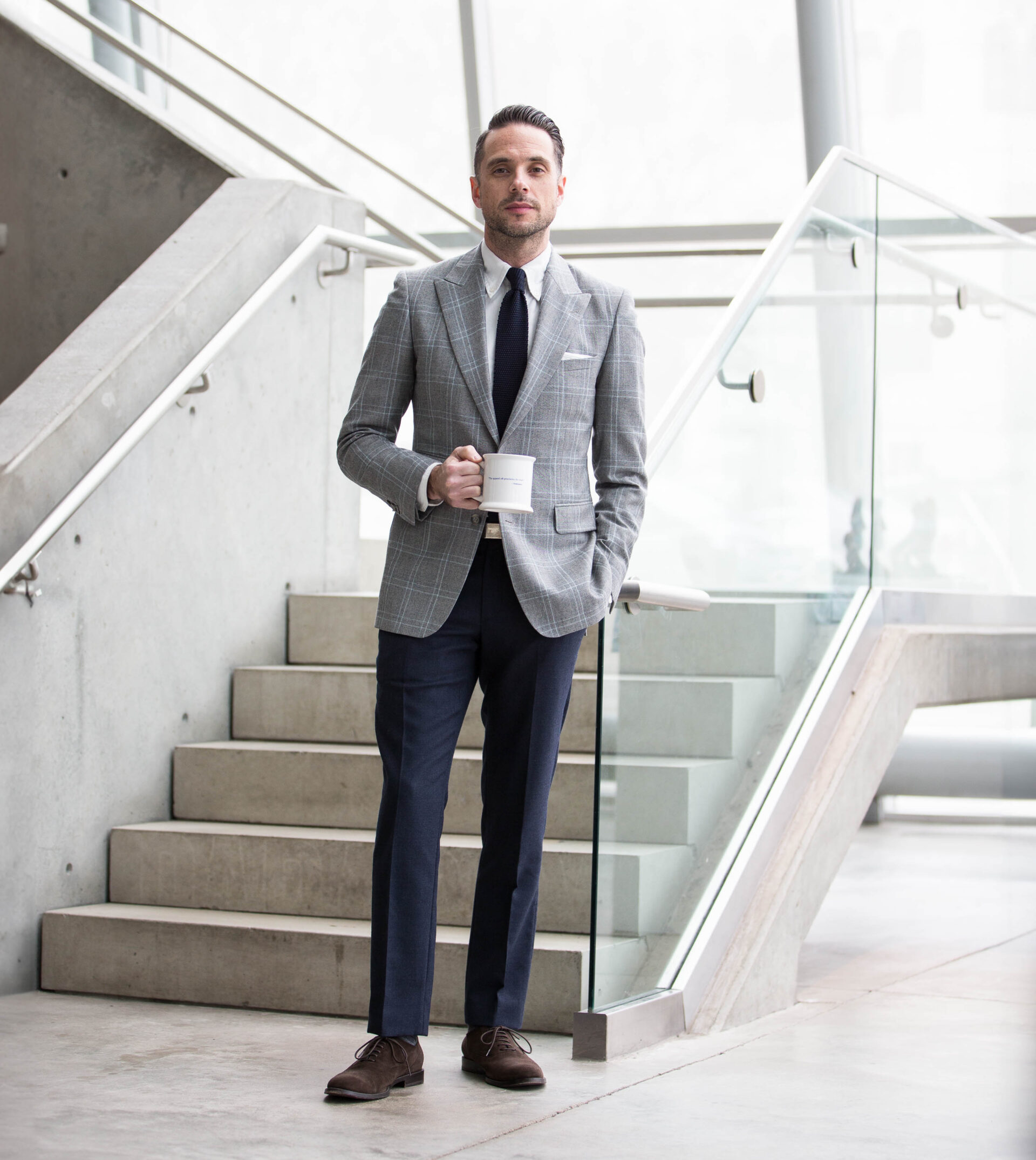Navy Blue Flannel Pants | He Spoke Style