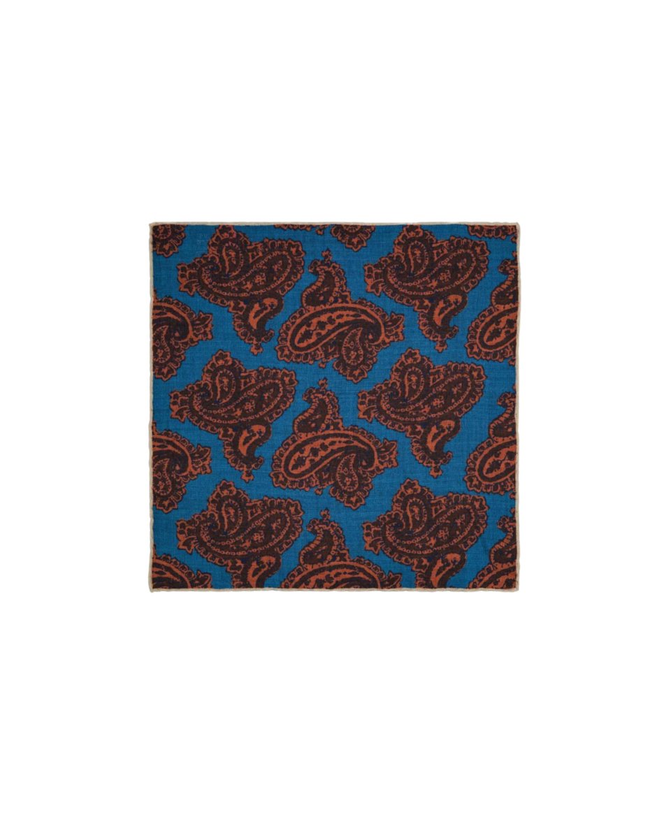 Paisley Wool/Silk Pocket Square | He Spoke Style