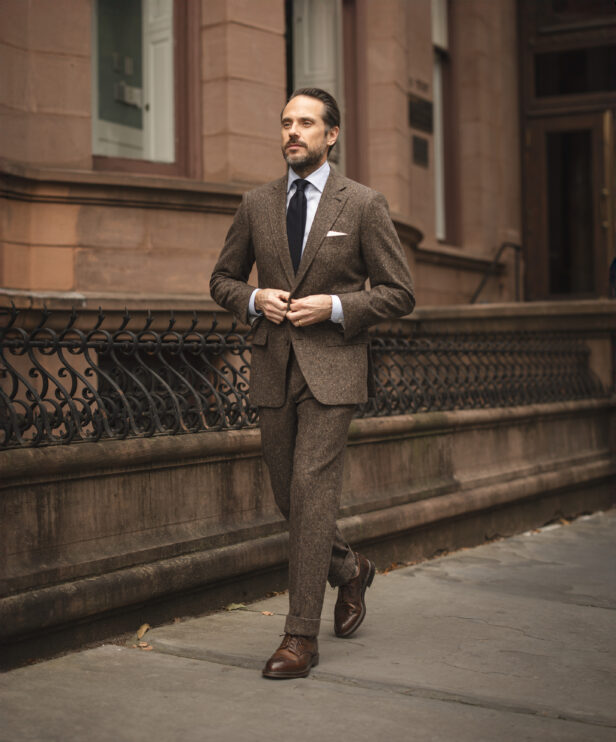The Donegal Tweed Suit in Dark Brown | He Spoke Style