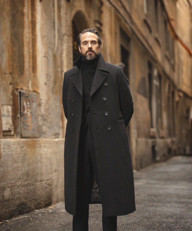All Black Winter Outfit Idea With Greatcoat | He Spoke Style