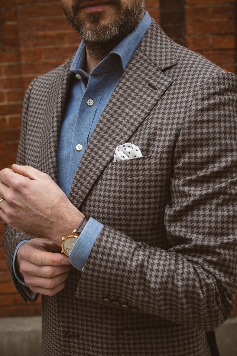 The Houndstooth Sport Coat in Brown and Gray | He Spoke Style