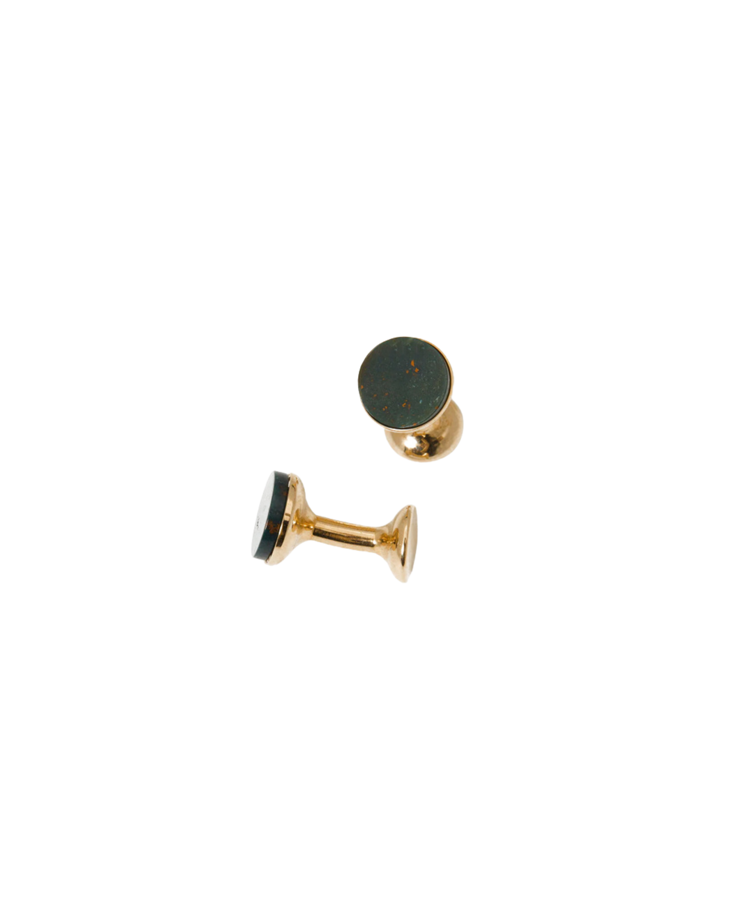 Bloodstone Cufflinks (Yellow Gold) | He Spoke Style