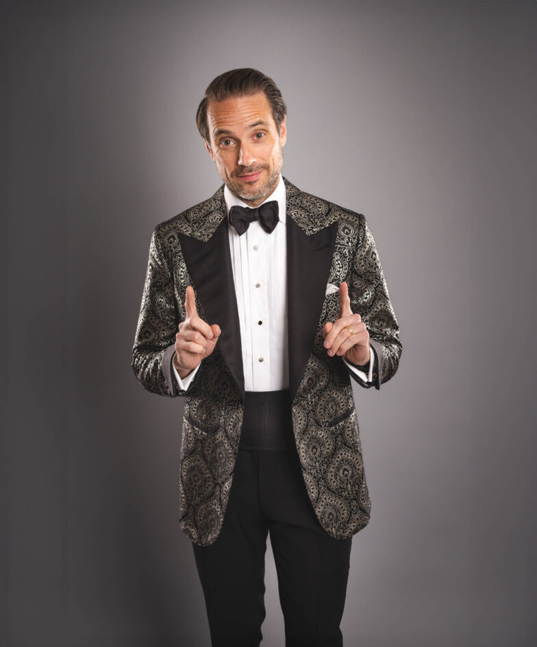 Black & Gold Jacquard Dinner Jacket Formal Outfit Idea | He Spoke Style