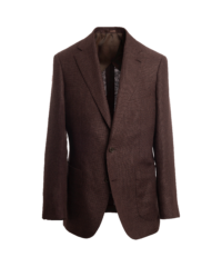 Rust Brown Hopsack Suit | Custom-Tailored Summer Elegance