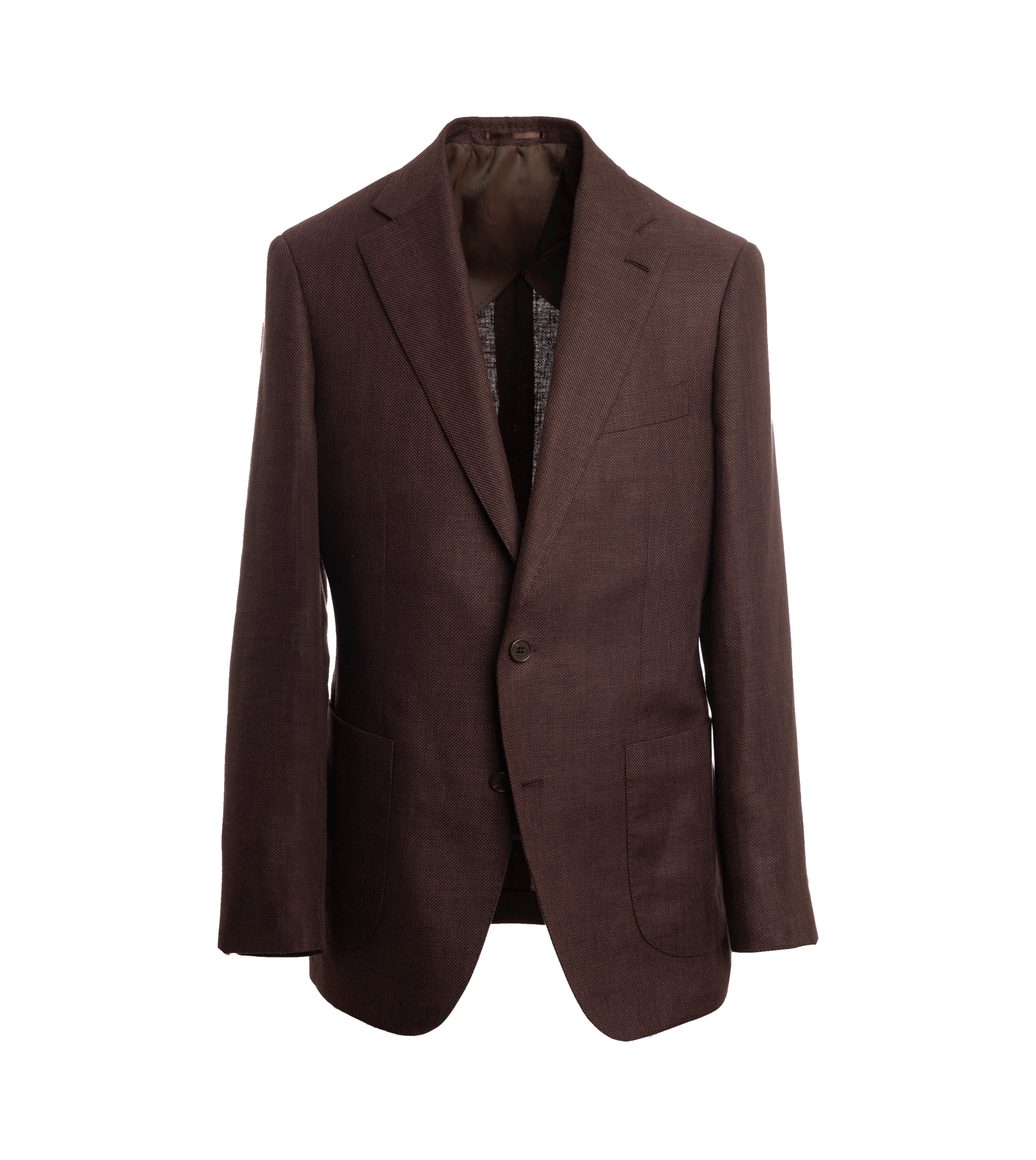 Rust Brown Hopsack Suit | Custom-Tailored Summer Elegance