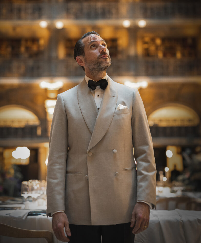 Champagne Double-Breasted Dinner Jacket Formal Outfit Idea | He Spoke Style