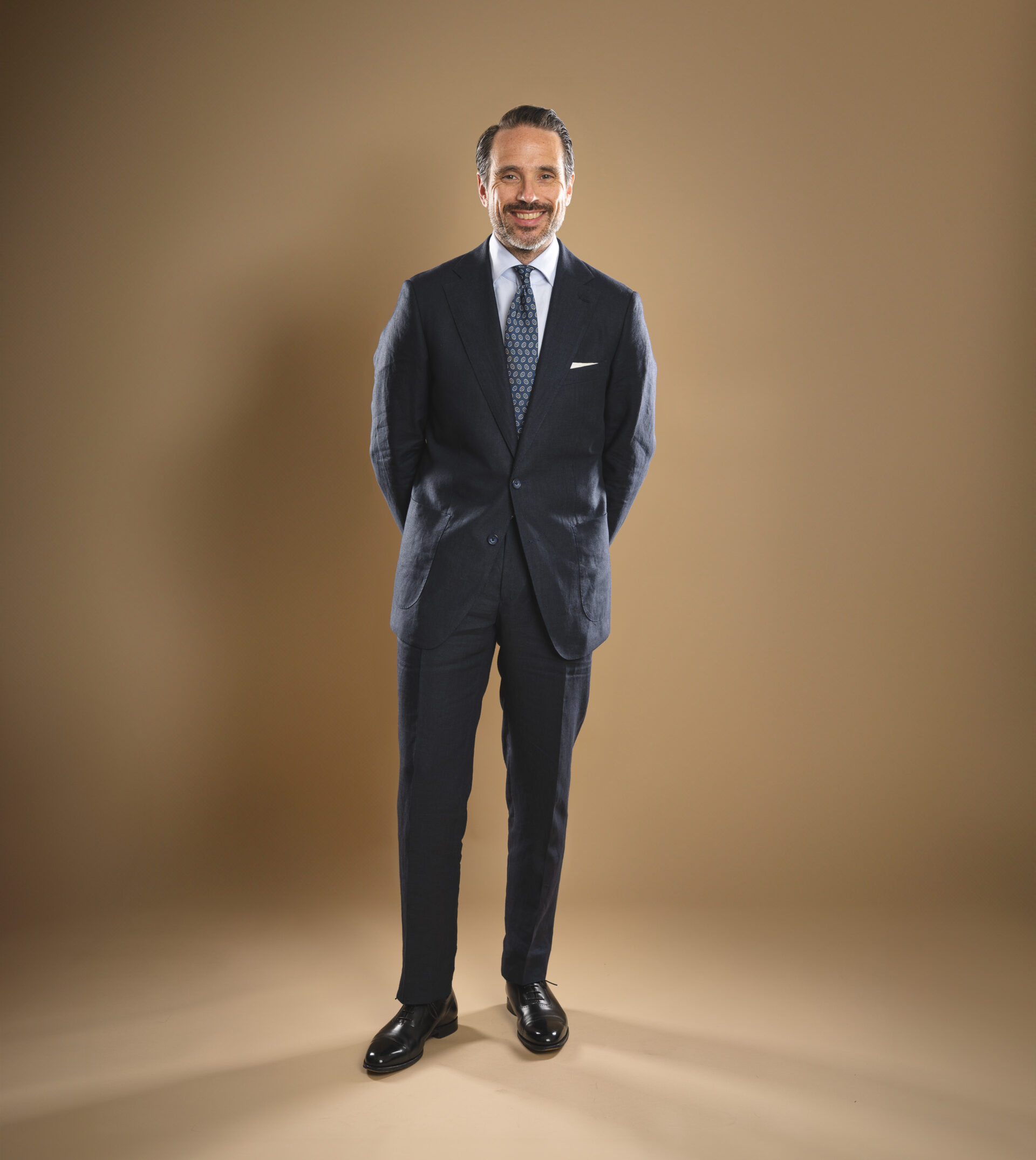 Navy Blue Linen Suit | Custom-Tailored Summer Elegance