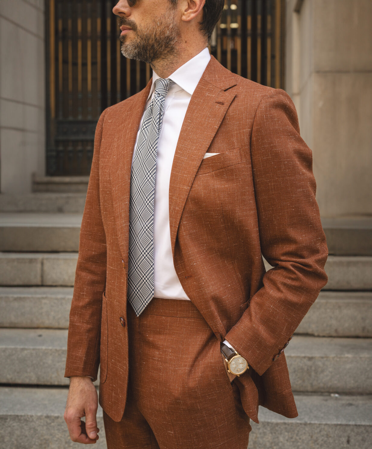 Terracotta Suit Wedding & Groomsmen Outfit Idea | He Spoke Style
