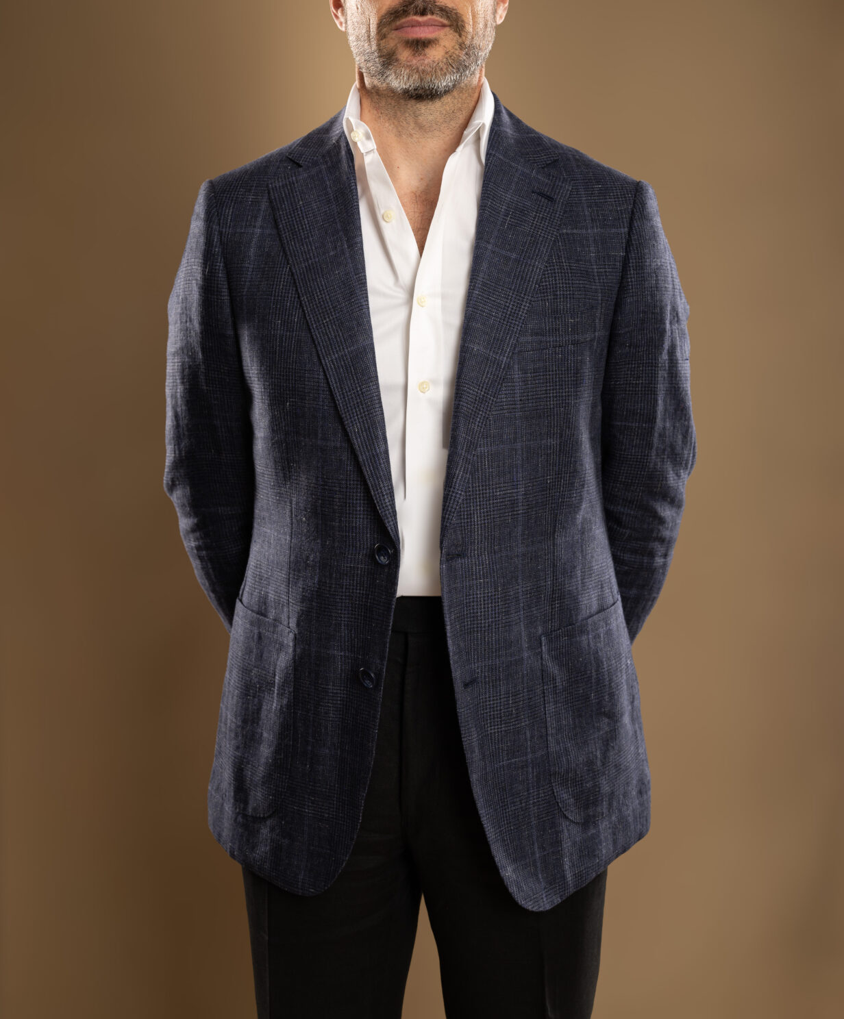 Blue Plaid Blazer With Black Pants Summer Outfit Idea | He Spoke Style