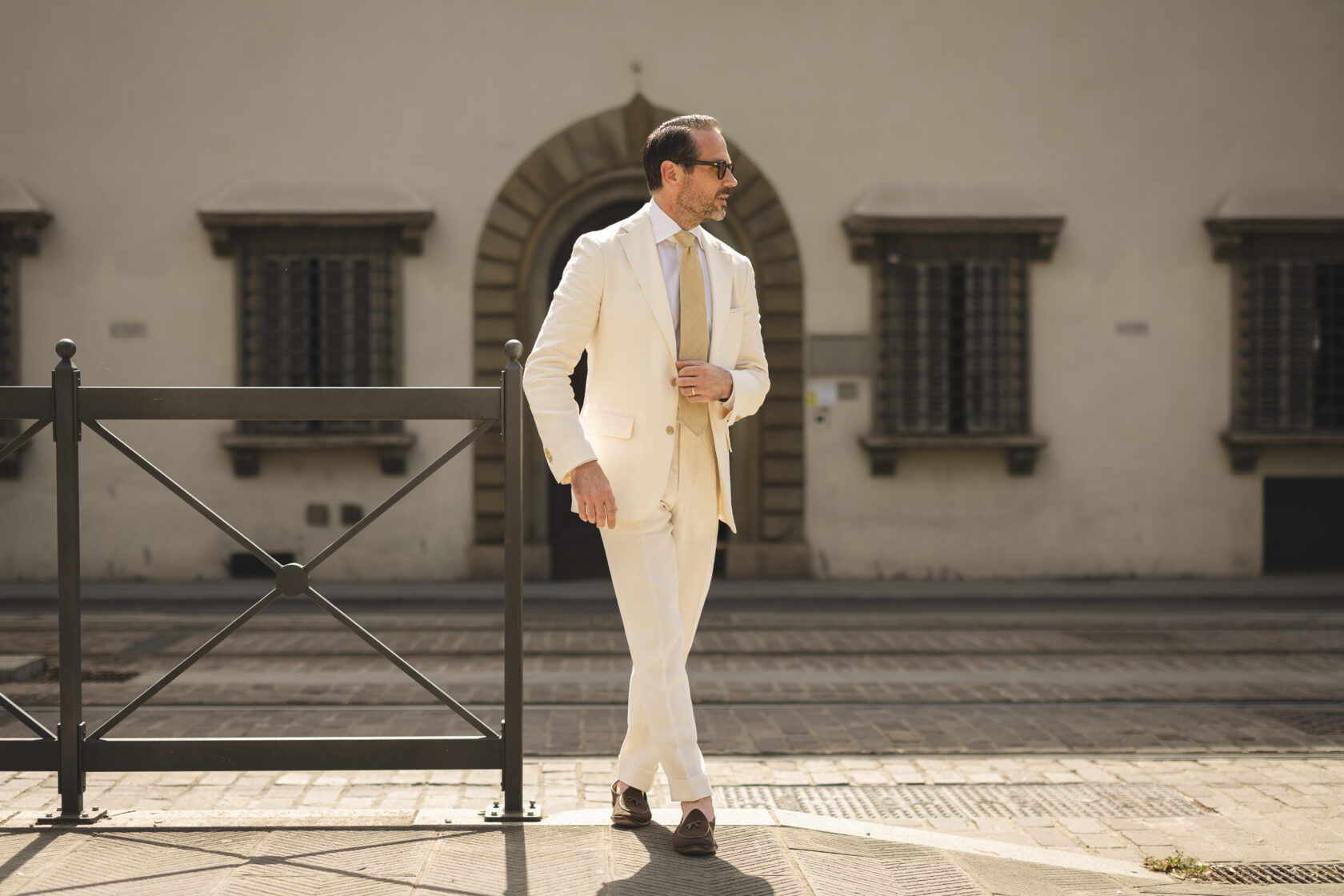 Cream Linen Suit For Men: Elegant Summer Style | He Spoke Style