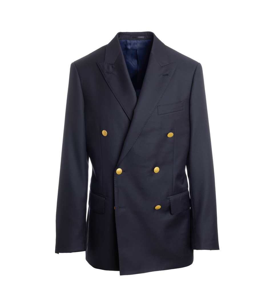 Classic Navy Blue Double-Breasted Blazer | Custom-Tailored