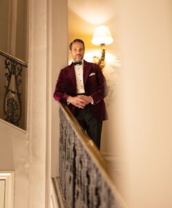 Red Velvet Tuxedo Jacket Formal Outfit Idea | He Spoke Style